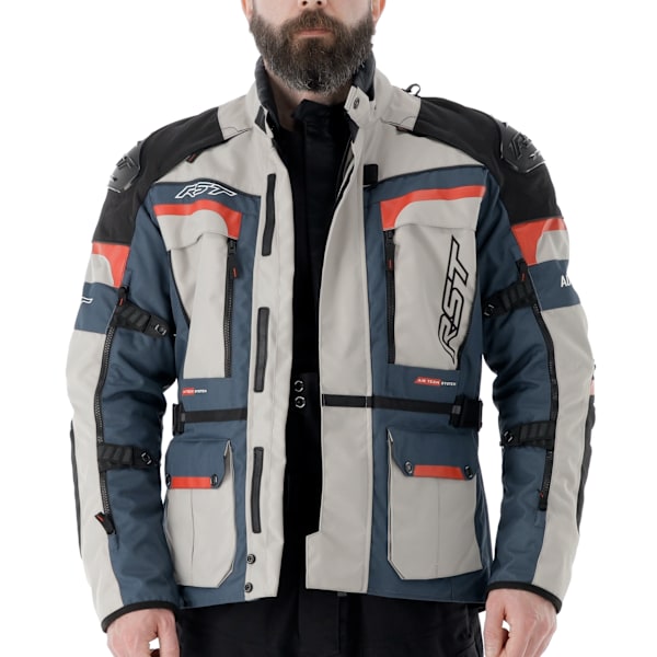 RST Pro Series Adventure-X CE Textile Jacket - Silver / Blue / Red ...