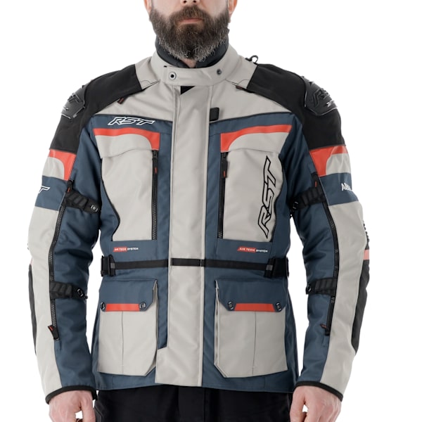 RST Pro Series Adventure-X CE Textile Jacket - Silver / Blue / Red ...