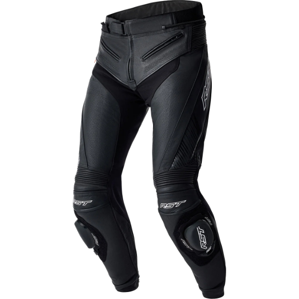 RST Tractech Evo D3O Leather Trousers - Black / White - FREE UK DELIVERY
