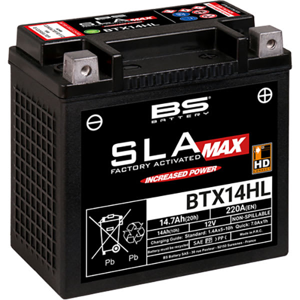 BS Batteries Motorcycle Battery - BTX14HL SLA MAX Sealed Lead Acid ...