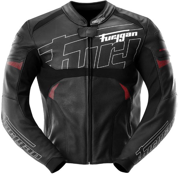Furygan Helix Leather Jacket - Black / White / Red - FREE UK DELIVERY