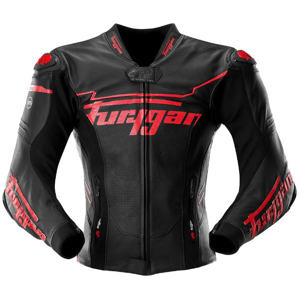 Furygan Sirius Leather Jacket - Black / Red - FREE UK DELIVERY