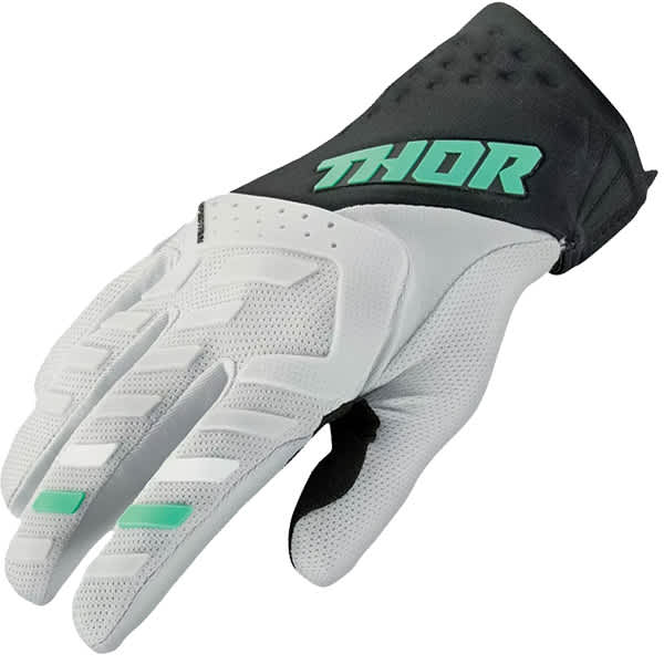 Thor Ladies Spectrum Textile Gloves - Grey / Black - SPORTSBIKESHOP