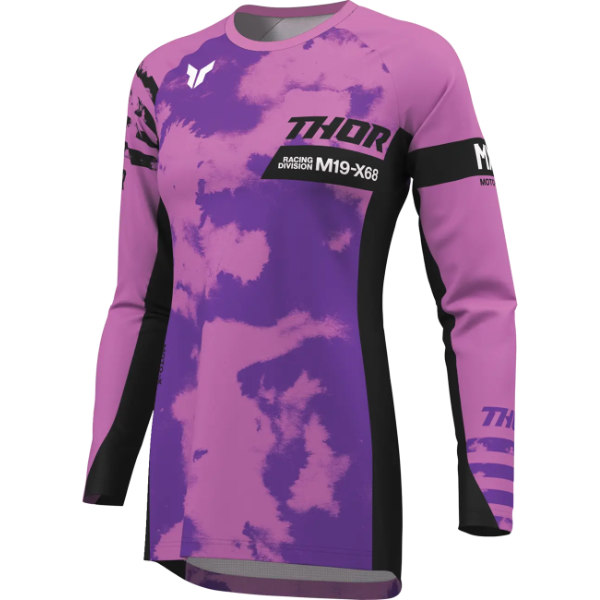 Thor Ladies Launchmode Jersey - Bleach Black / Orchid - FREE UK DELIVERY