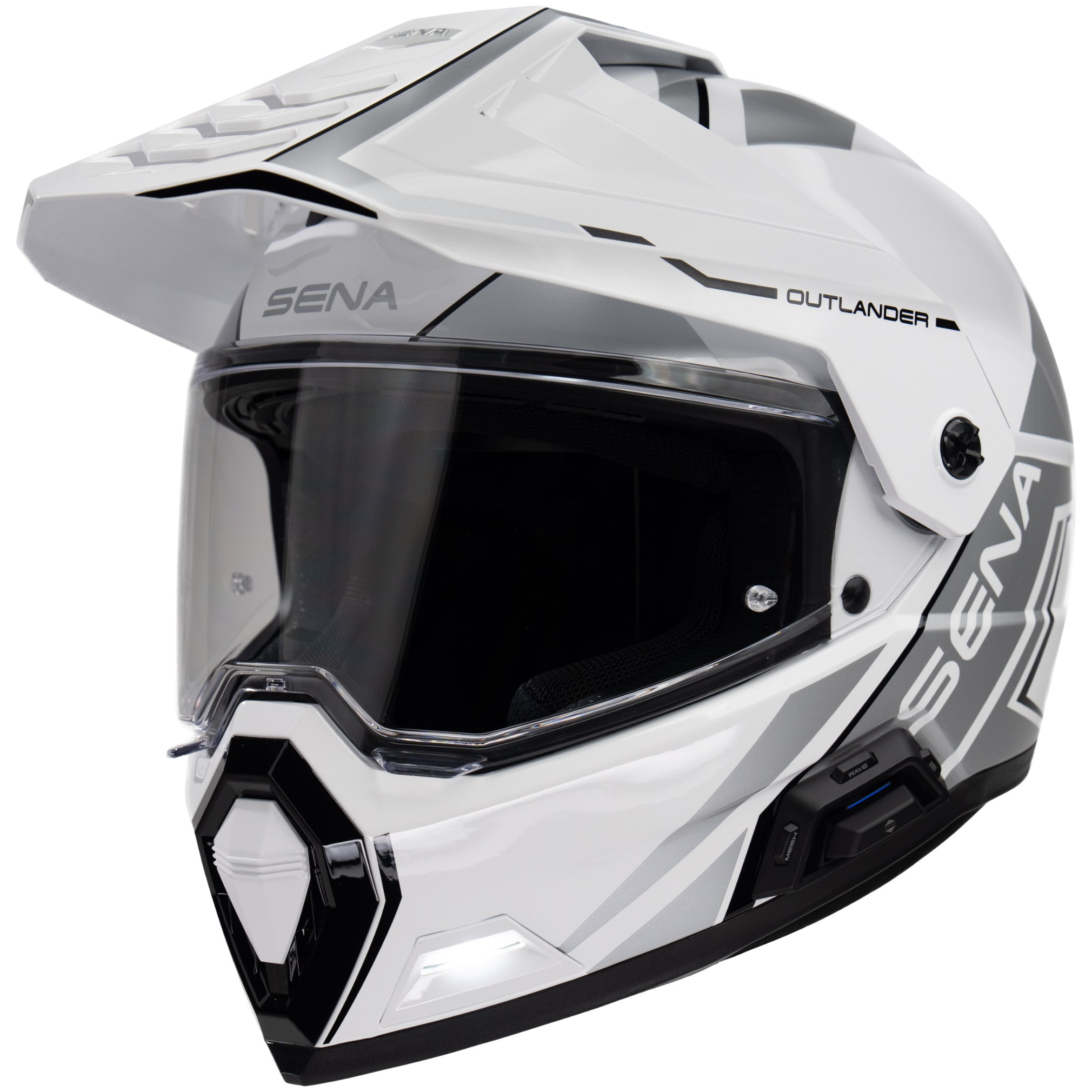 Sena Outlander Intercom Helmet - Gloss White - FREE UK DELIVERY